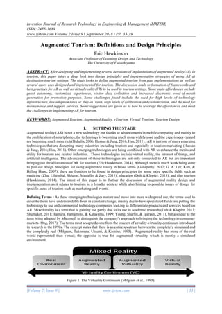 Augmented Tourism: Definitions and Design Principles | PDF