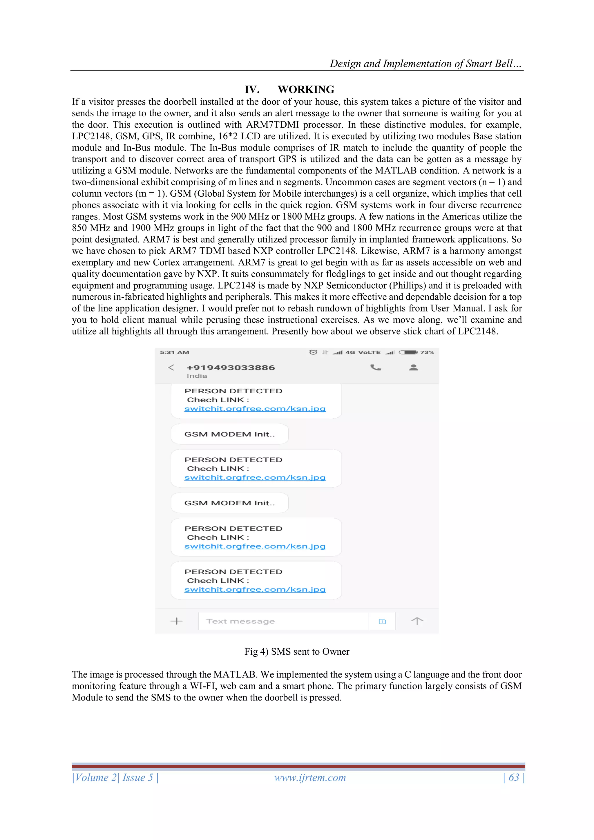 Design and Implementation of Smart Bell Notification System using IoT | PDF