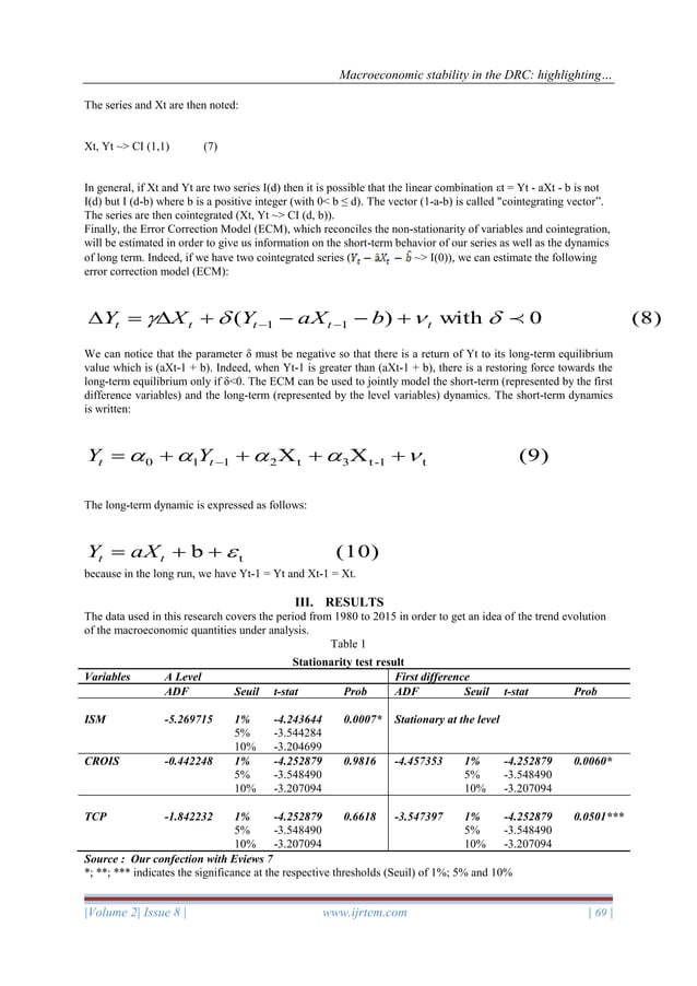 Macroeconomic stability in the DRC: highlighting the role of exchange ...