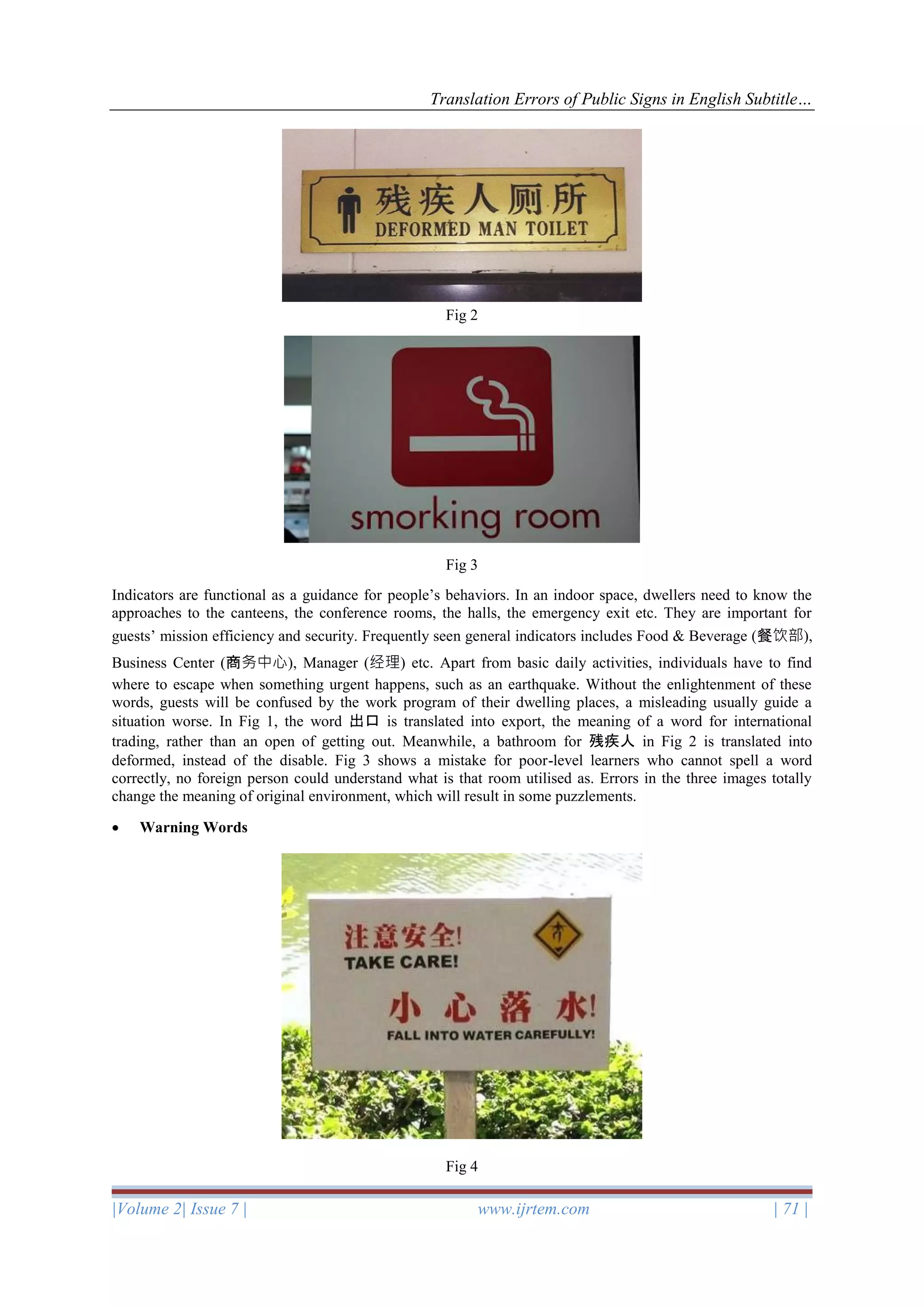 Translation Errors of Public Signs in English Subtitle: Residents’ Poor ...