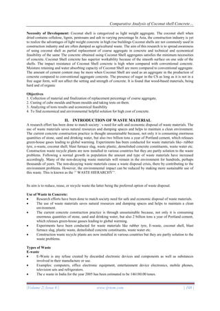 Comparative Analysis of Coconut shell Concrete to Traditional ...