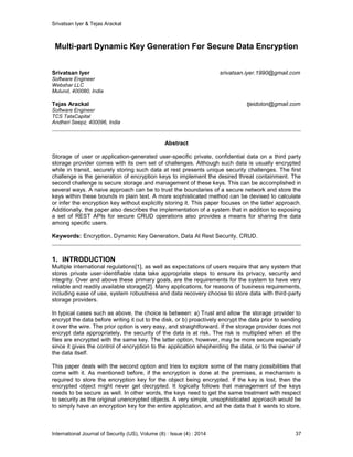 Multi-part Dynamic Key Generation For Secure Data Encryption | PDF