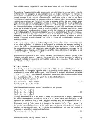 Novel Methods of Generating Self-Invertible Matrix for Hill Cipher ...