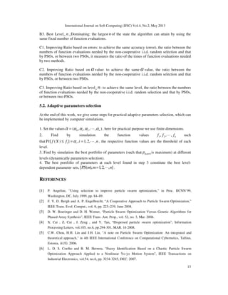 MARKOV CHAIN AND ADAPTIVE PARAMETER SELECTION ON PARTICLE SWARM OPTIMIZER | PDF