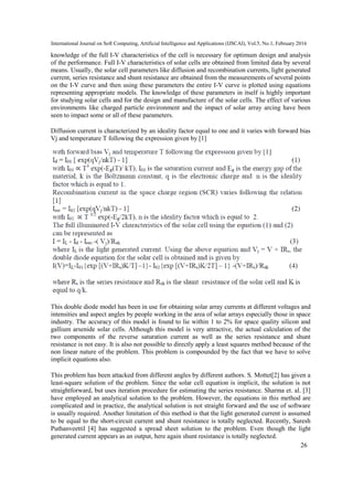 ESTIMATION OF THE PARAMETERS OF SOLAR CELLS FROM CURRENT-VOLTAGE ...