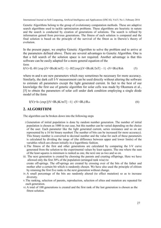 ESTIMATION OF THE PARAMETERS OF SOLAR CELLS FROM CURRENT-VOLTAGE ...