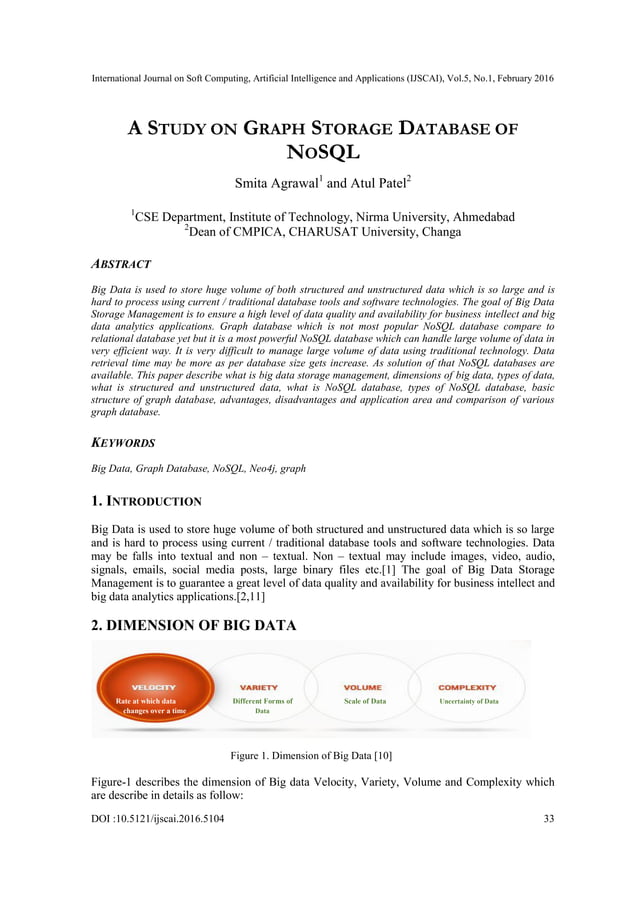 A STUDY ON GRAPH STORAGE DATABASE OF NOSQL | PDF
