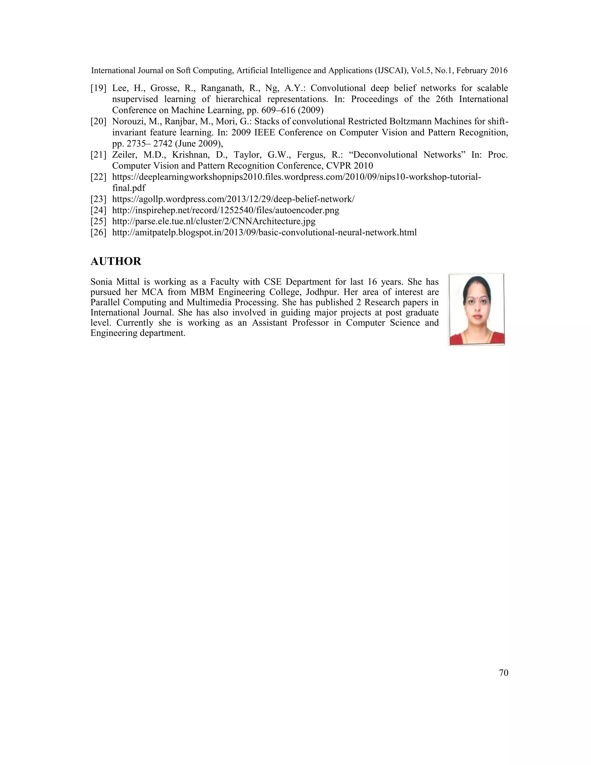 UNSUPERVISED LEARNING MODELS OF INVARIANT FEATURES IN IMAGES: RECENT DEVELOPMENTS IN MULTISTAGE ...