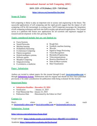 CFP - International Journal of Web & Semantic Technology (IJWesT) | PDF