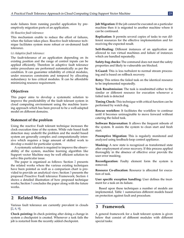A Practical Fault Tolerance Approach in Cloud Computing Using Support Vector Machine | PDF ...