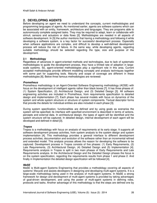 A Review of Agent-Oriented Development Methodologies and Programming Languages/Frameworks | PDF