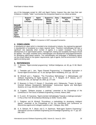 A Review of Agent-Oriented Development Methodologies and Programming Languages/Frameworks | PDF