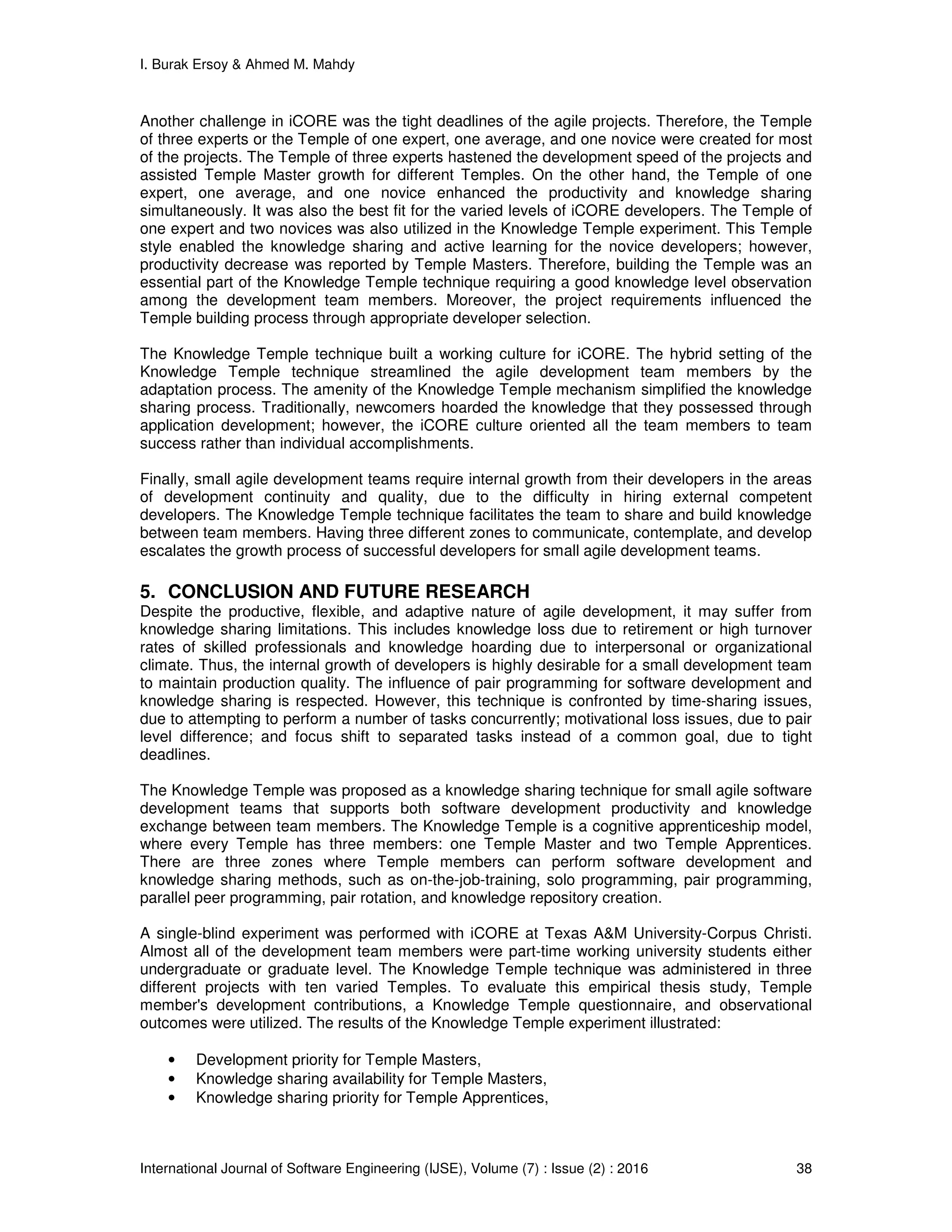 Knowledge Temple: A Collaborative Knowledge Sharing Technique for Agile Software Development | PDF