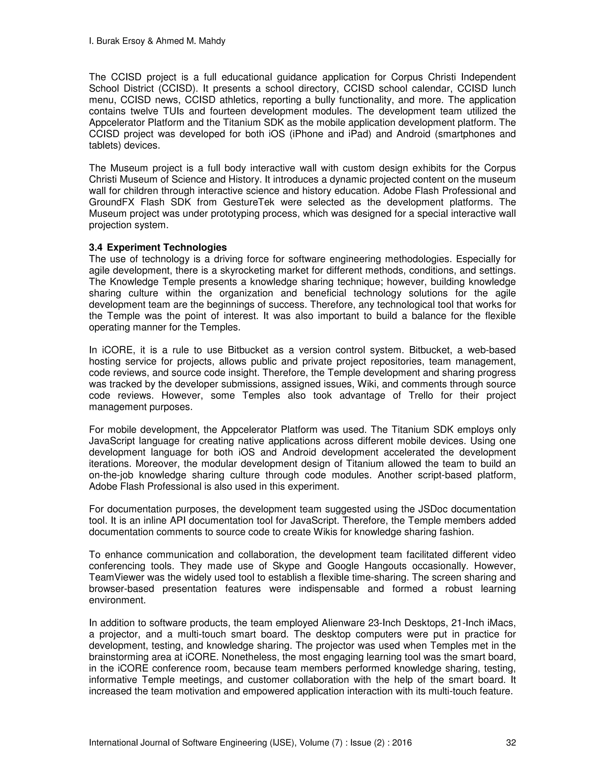 Knowledge Temple: A Collaborative Knowledge Sharing Technique for Agile Software Development | PDF