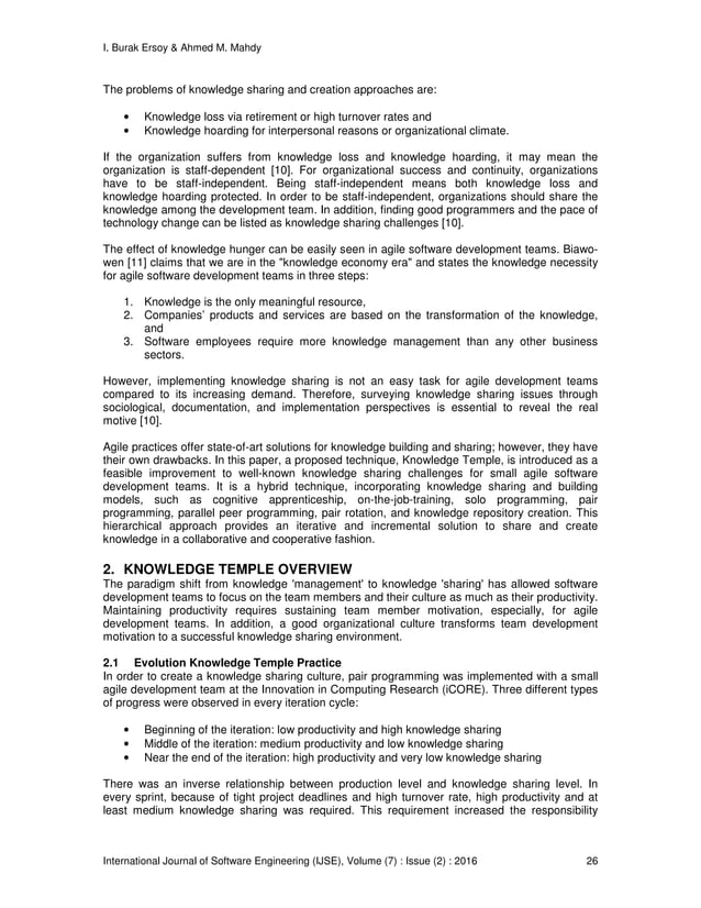 Knowledge Temple: A Collaborative Knowledge Sharing Technique for Agile Software Development | PDF