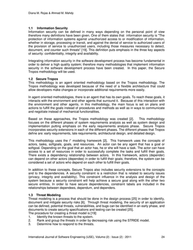 Integrating Threat Modeling in Secure Agent-Oriented Software Development | PDF | Information ...