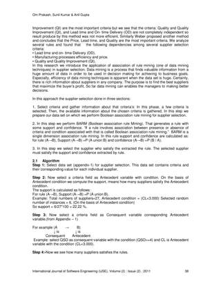 A Supplier Selection Criteria Using Boolean Association Rule Mining | PDF