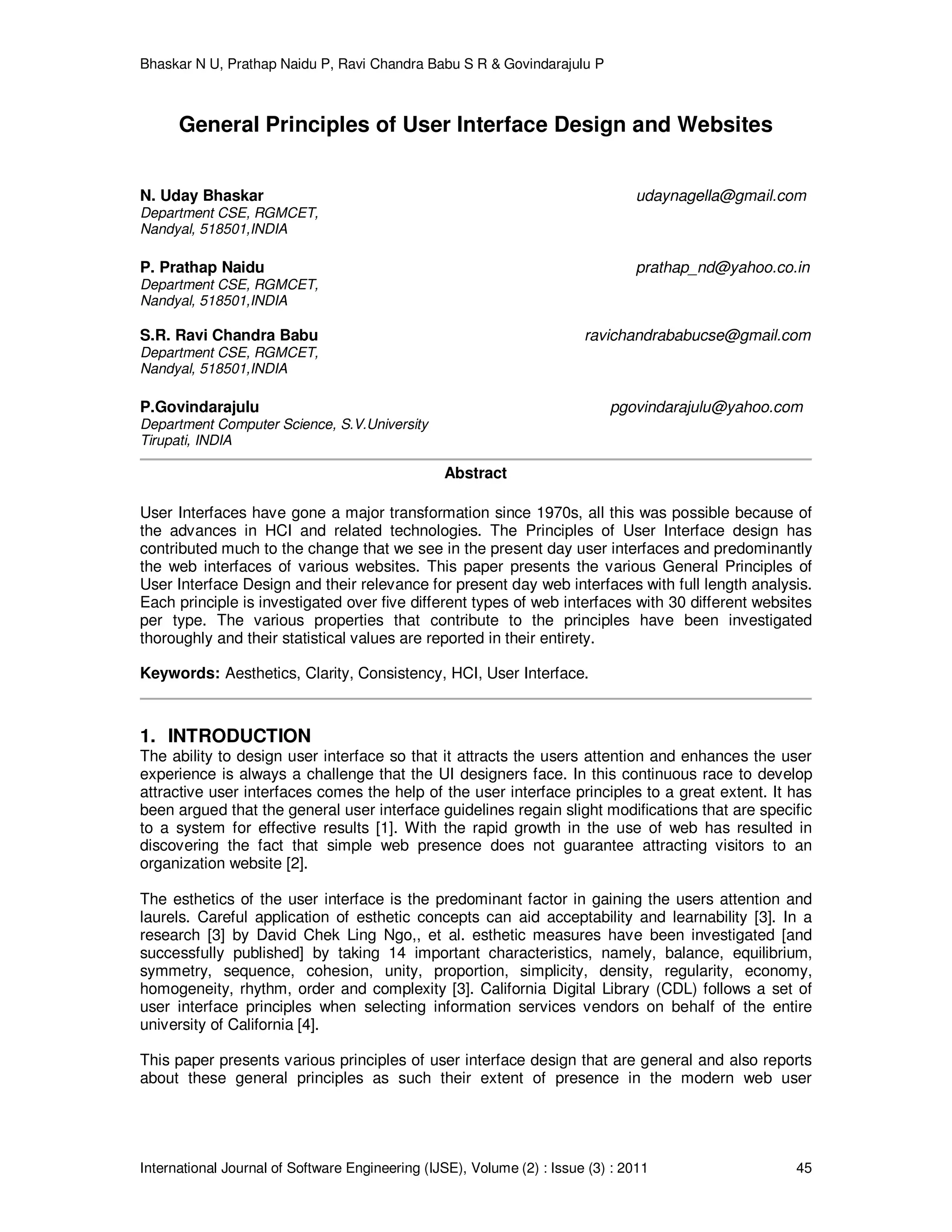 General Principles of User Interface Design and Websites | PDF