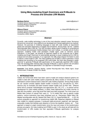 Using Met-modeling Graph Grammars and R-Maude to Process and Simulate LRN Models | PDF