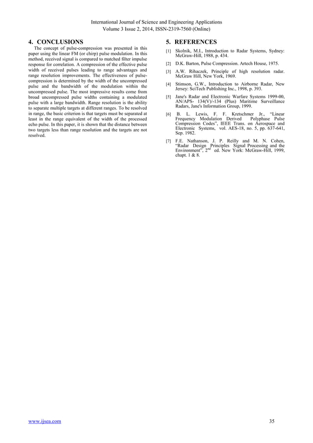Pulse Compression Method for Radar Signal Processing | PDF