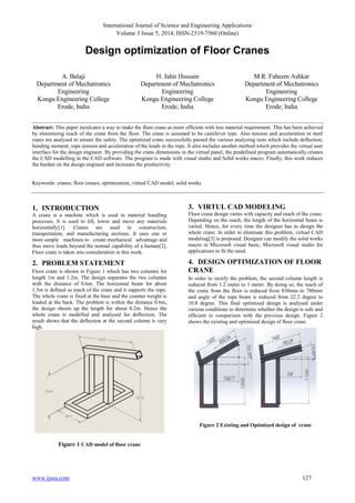 Design optimization of Floor Cranes | PDF