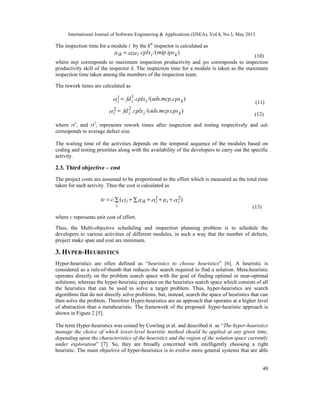 SCHEDULING AND INSPECTION PLANNING IN SOFTWARE DEVELOPMENT PROJECTS USING MULTI-OBJECTIVE HYPER ...