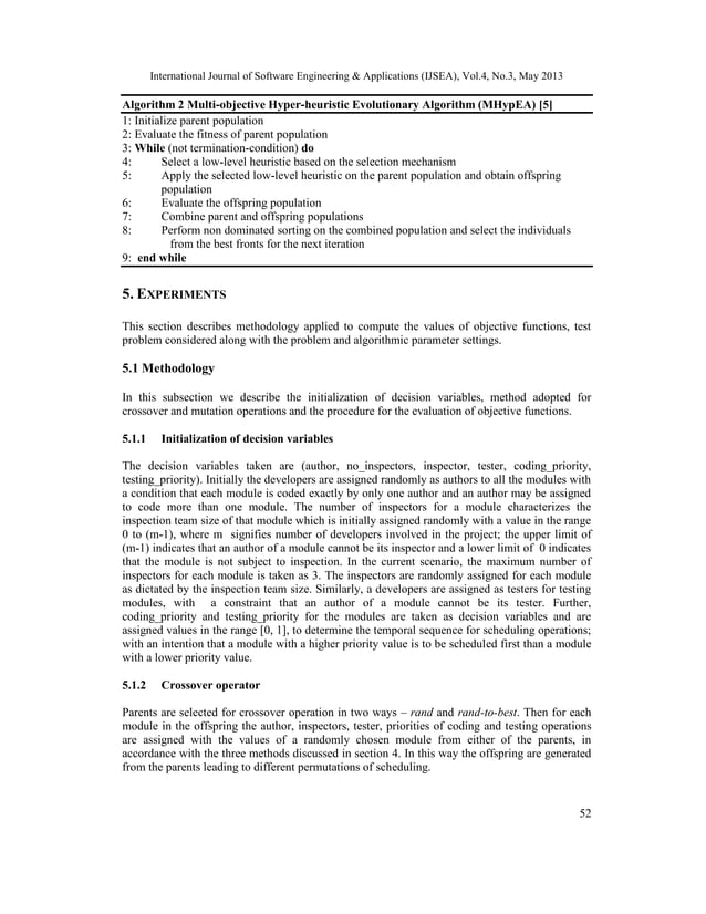 SCHEDULING AND INSPECTION PLANNING IN SOFTWARE DEVELOPMENT PROJECTS USING MULTI-OBJECTIVE HYPER ...