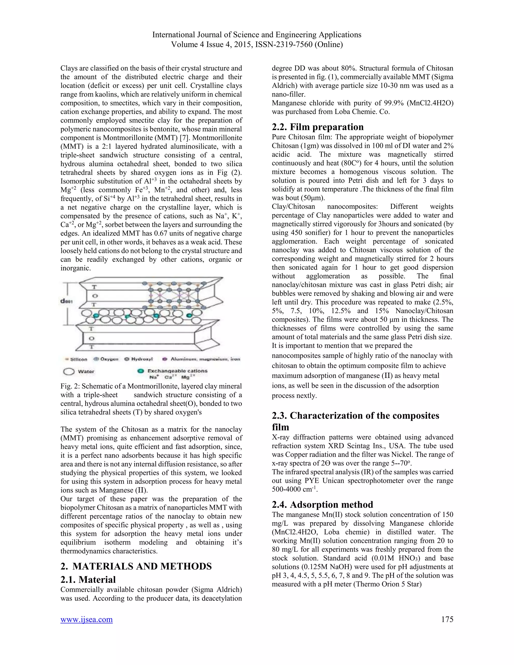 Characterization of Clay/Chitosan Nanocomposites and their Use for ...