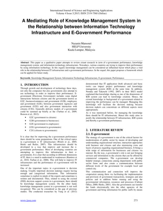 A Mediating Role of Knowledge Management System in the Relationship between Information ...