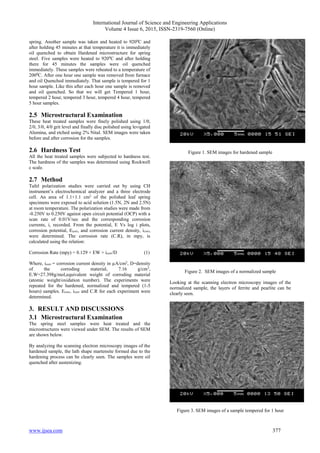 Effect of Heat Treatment on Corrosion Behavior of Spring Steels | PDF