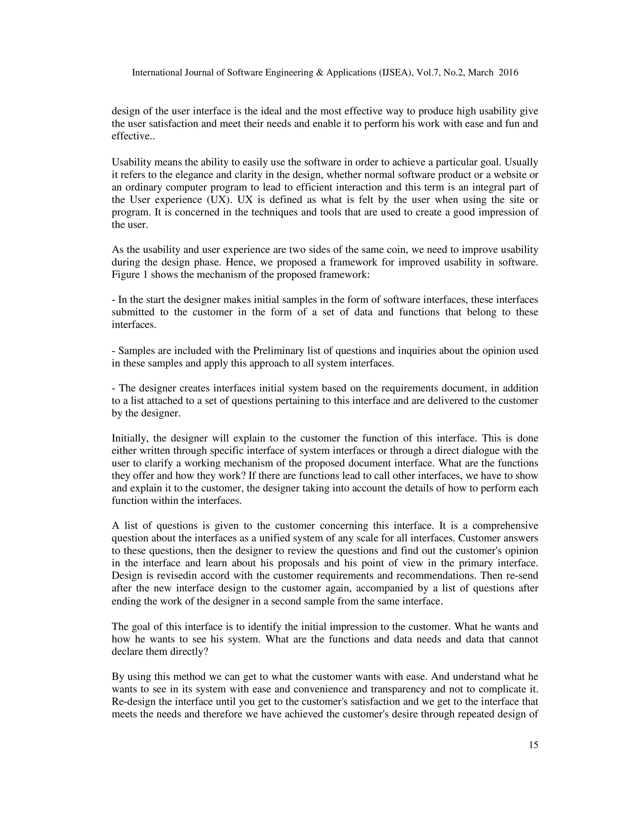 AN APPROACH TO IMPROVEMENT THE USABILITY IN SOFTWARE PRODUCTS | PDF