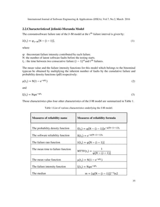 JELINSKI-MORANDA SOFTWARE RELIABILITY GROWTH MODEL: A BRIEF LITERATURE ...