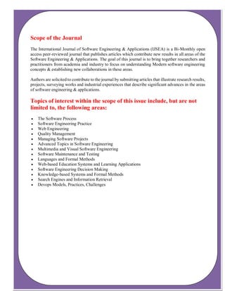 International Journal of Software Engineering & Applications (IJSEA ...