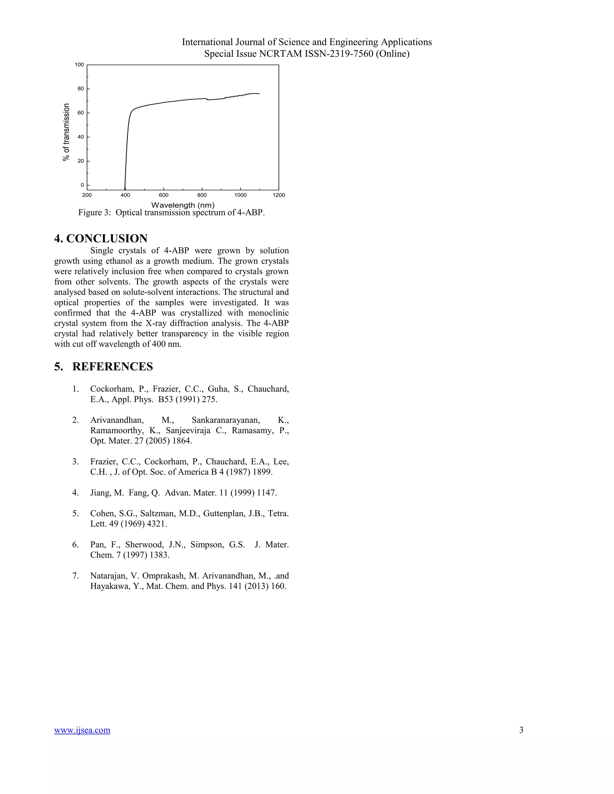 Solubility Studies and Growth of 4-aminobenzophenone Single Crystal: a ...