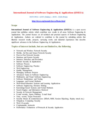 International Journal of Software Engineering & Applications (IJSEA ...