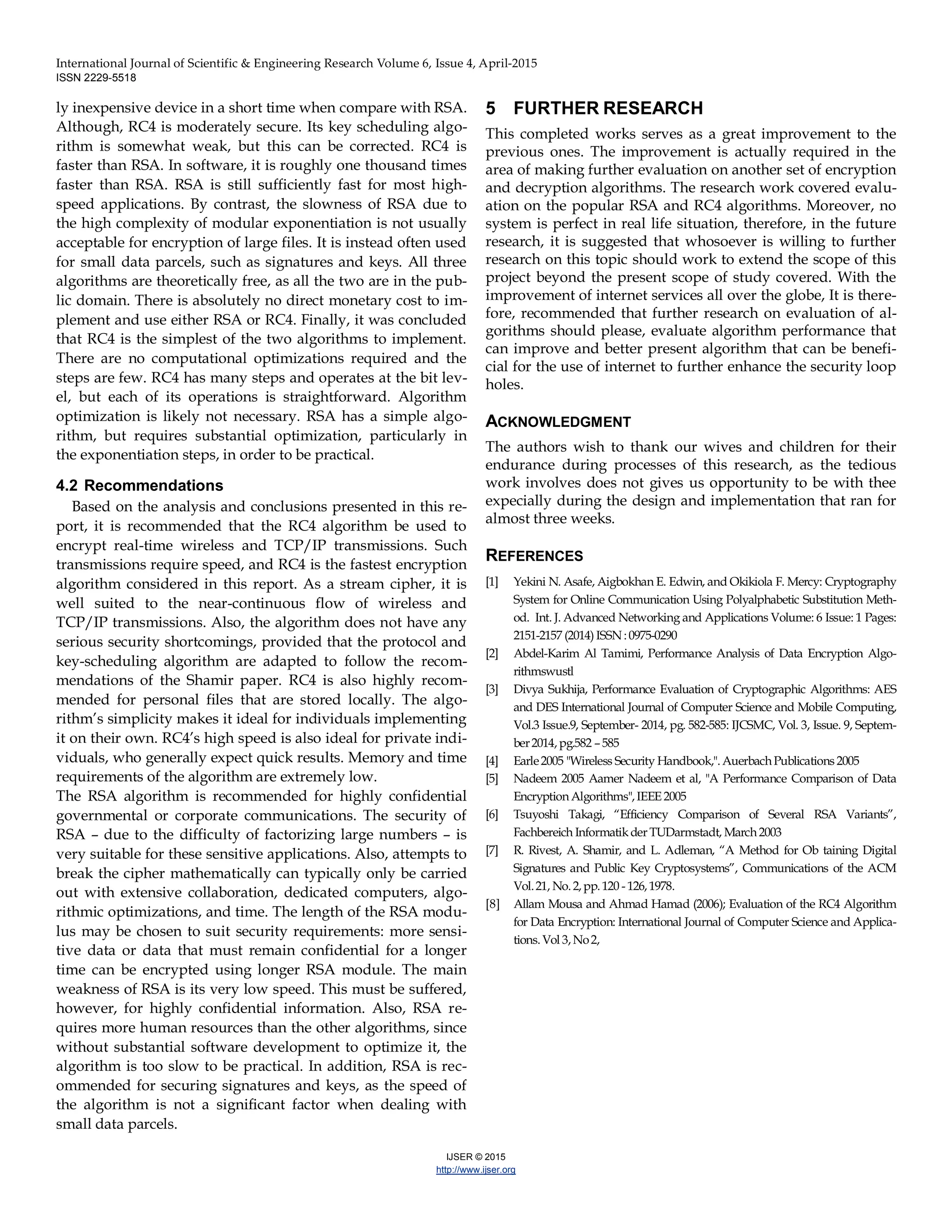 RSA and RC4 Cryptosystem Performance Evaluation Using Image and Text | PDF