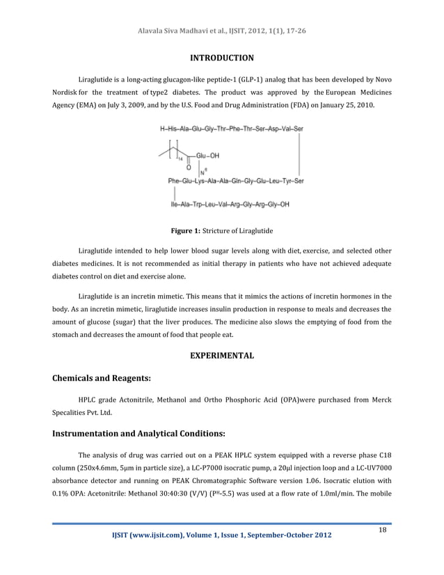 Validated Rp Hplc Method For The Estimation Of Liraglutide In Tablet