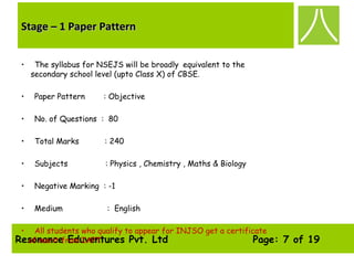 Internation Junior Science Olympiads | PPT