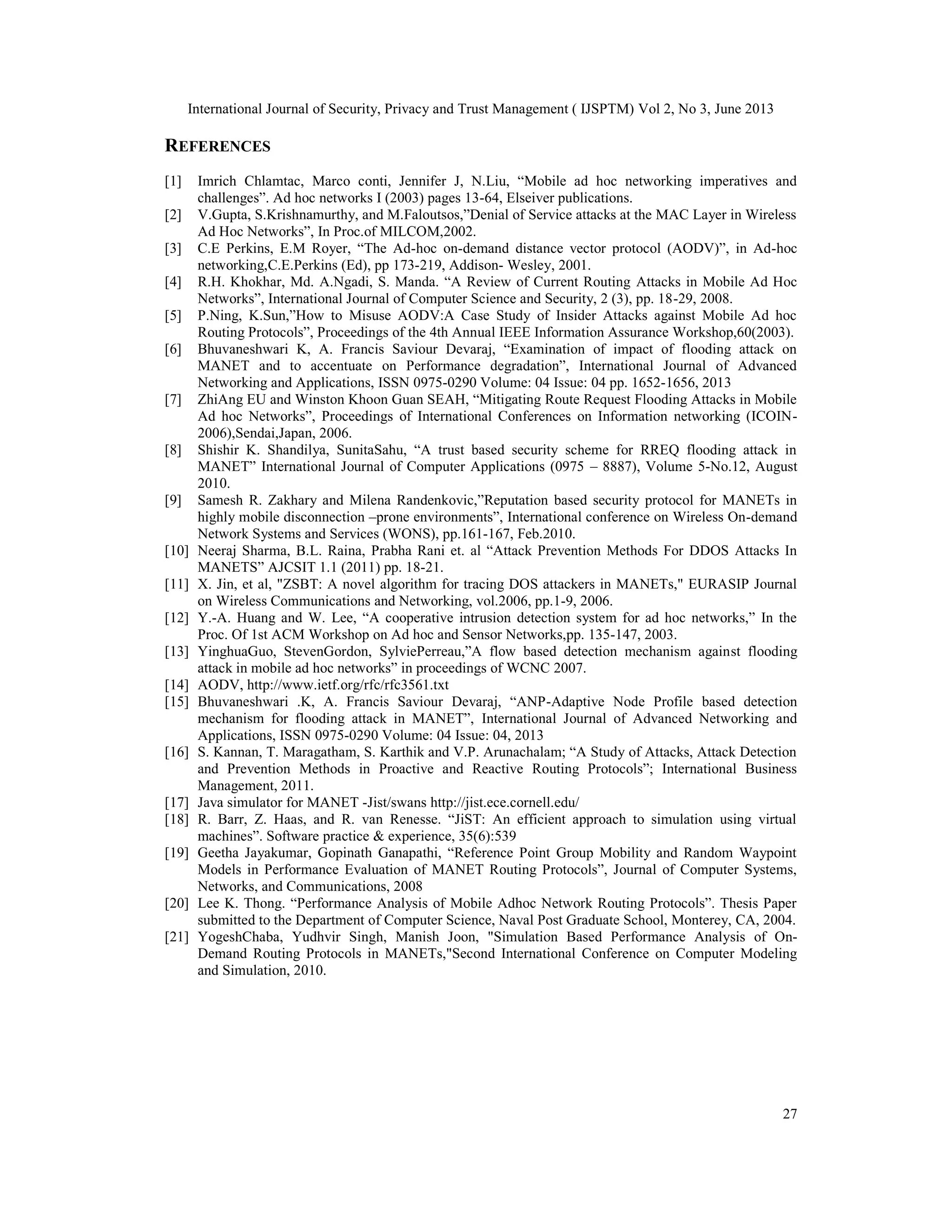 PDS- A Profile based Detection Scheme for flooding attack in AODV based ...