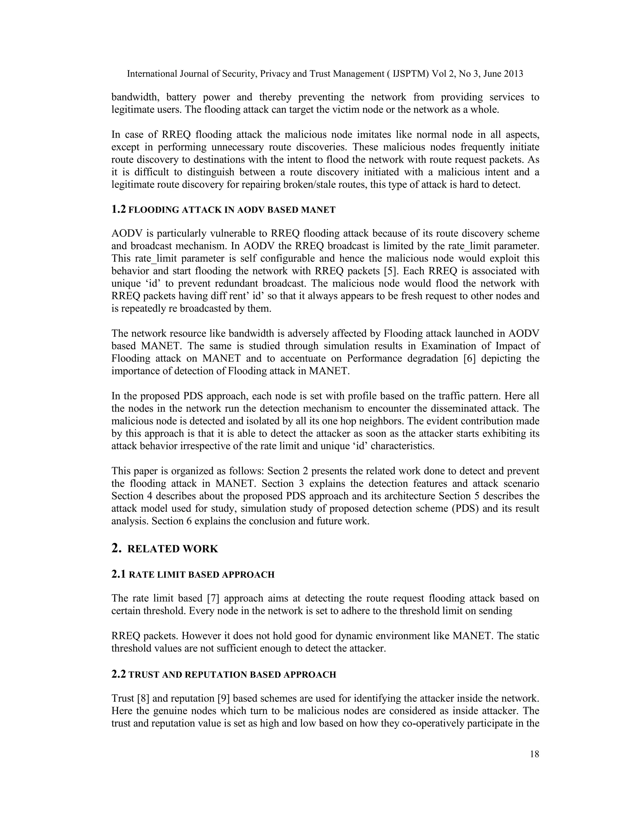 PDS- A Profile based Detection Scheme for flooding attack in AODV based ...