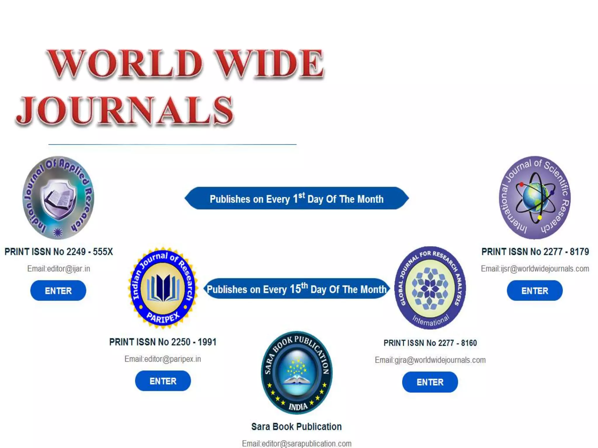 World Wide Journals (WWJ), IJAR, IJSR, GJRA, PARIPEX | PPT