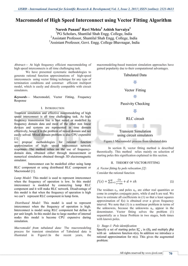 Macromodel of High Speed Interconnect using Vector Fitting Algorithm | PDF