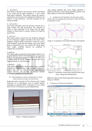 Macromodel of High Speed Interconnect using Vector Fitting Algorithm | PDF