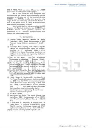 Survey of Optimization of FFT processor for OFDM Receivers | PDF | Computer Networking | Computing