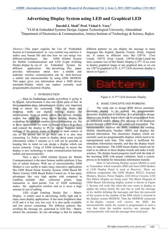 Advertising Display System using LED and Graphical LED | PDF