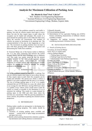 Analysis for Maximum Utilization of Parking Area | PDF | Auto Type ...