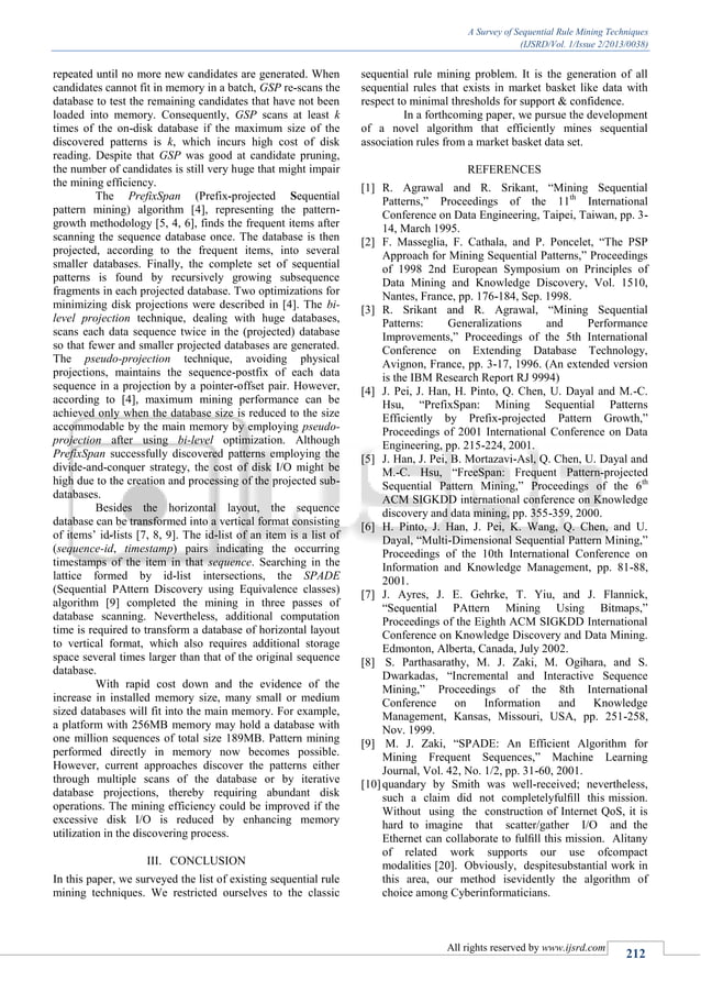 A Survey of Sequential Rule Mining Techniques | PDF | Databases | Computer Software and Applications