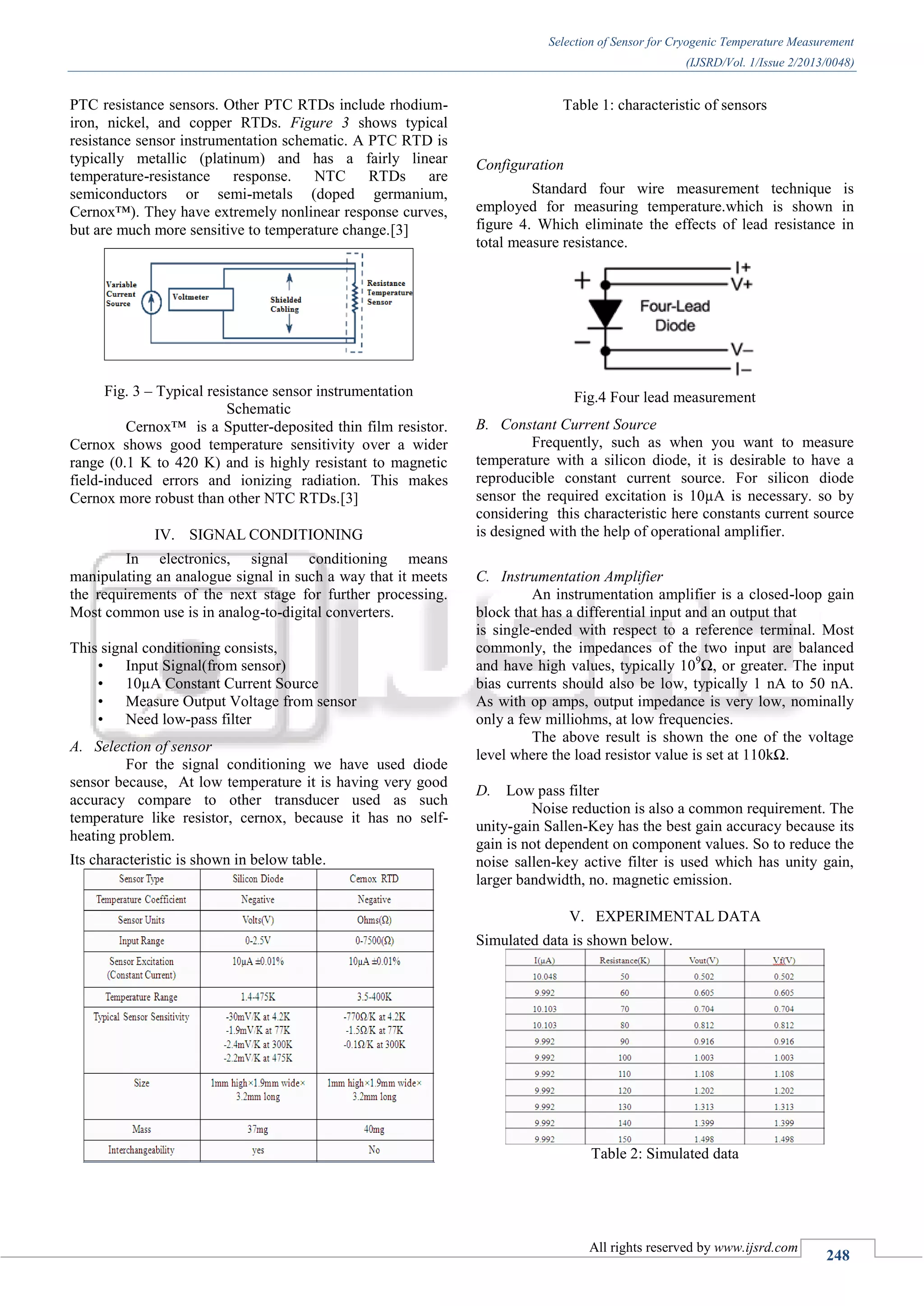 Selection of sensor for Cryogenic Temperature Measurement | PDF | Physics | Science