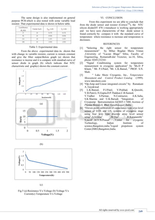 Selection of sensor for Cryogenic Temperature Measurement | PDF | Physics | Science