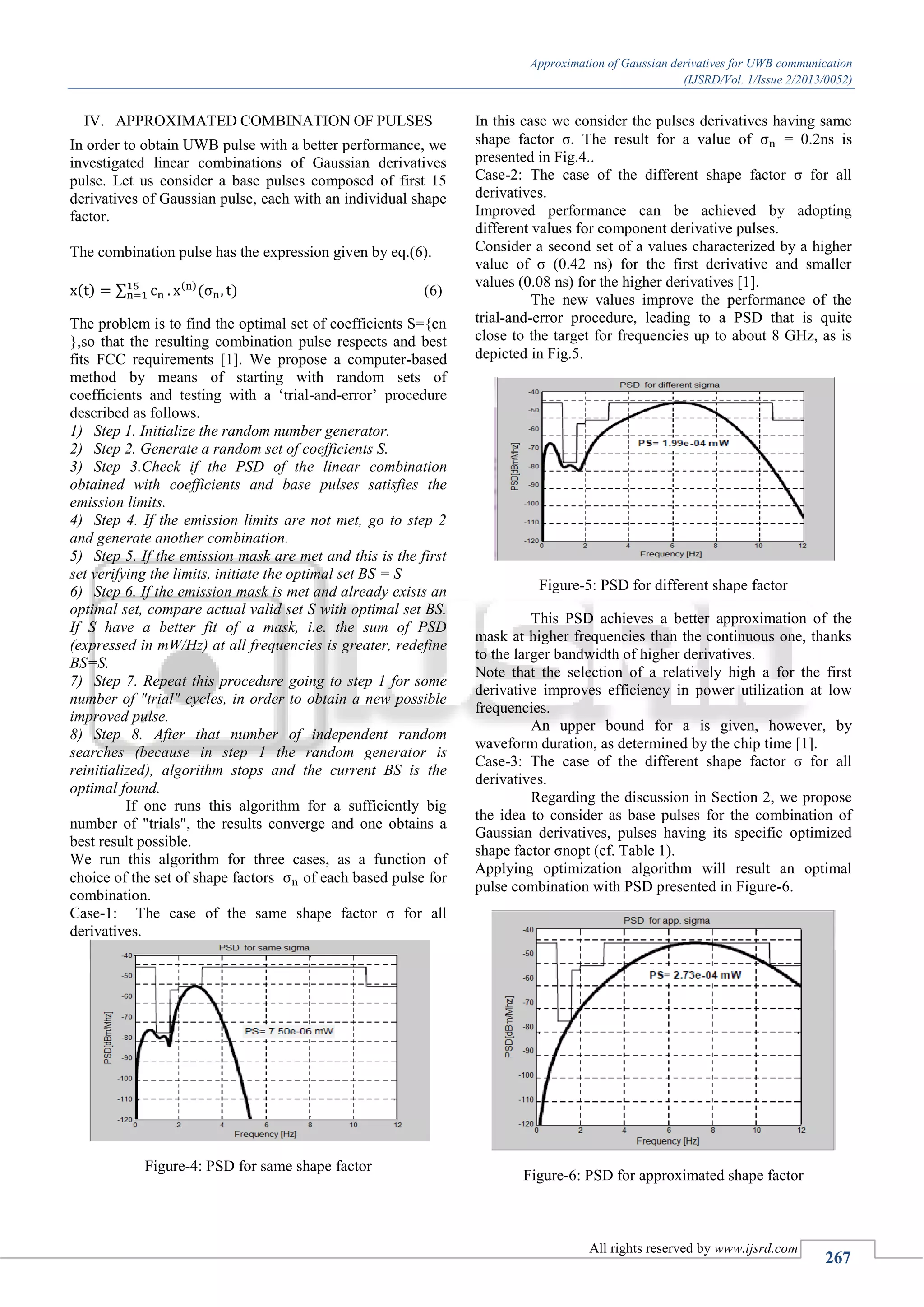 Approximation of Gaussian derivatives for UWB communication | PDF